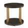 Mercer41 Sula Gold Finish Metal Dark Brown Faux Shagreen Round Table - Dark Brown, End Table ...